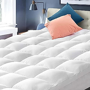 Mattress Topper California King, BedsPick Pillow top Mattress Padded Cover Washable, Soft Plush Mattress Pad Overfilled with Down Alternative, Quilted Cal King Bed Toppers Fitted Deep Pocket