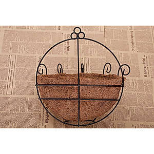 Tosnail 2 Pack Metal Wall Hanging Planter Basket with Coco Liner - Great for Indoor or Outdoor Plants