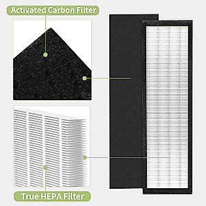 Nisreen FLT5000 Filter C Replacement Compatible with Germ-Guardian Air Puri-fier Filter Replacement, for 28" Air Puri-fier Model AC5250PT AC5000E AC5300B AC5350W, 4 HEPA and 6 Pre-Filter