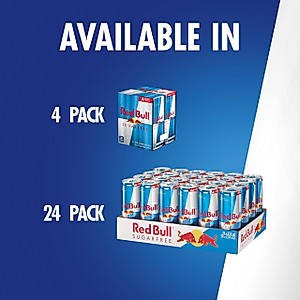 Red Bull Sugar Free Energy Drink with 114mg Caffeine plus Taurine & B Vitamins, 12 Fl Oz, Pack of 24 Cans