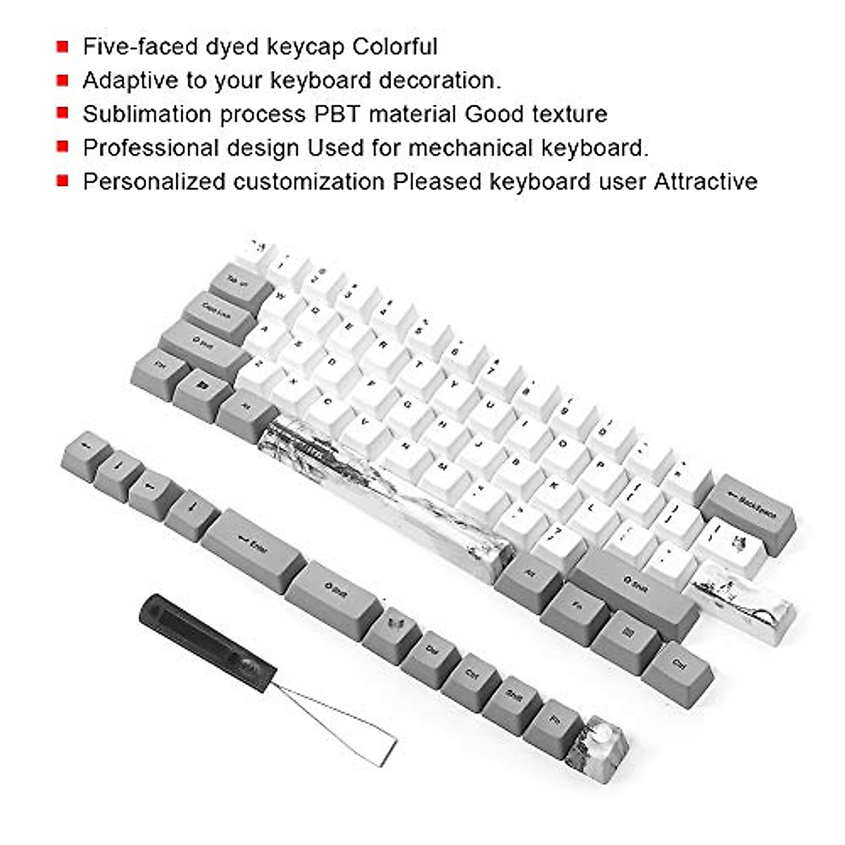 Replaceable Keycaps,73 PBT Sublimation Keycaps,with Cute Patterns,Abrasion Resistance,easy to Install,Suitable for Mechanical Keyboards (#3)
