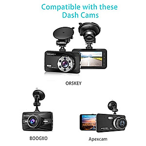 Glucrean Dash Cam Mount Compatible with ORSKEY / BOOGIIO / Apexcam / Ajvvf Dashcam, Suction Cup Mount Easy to Install and Use, Strong Suction Power Hight Durability and Removeable 2 Pcs
