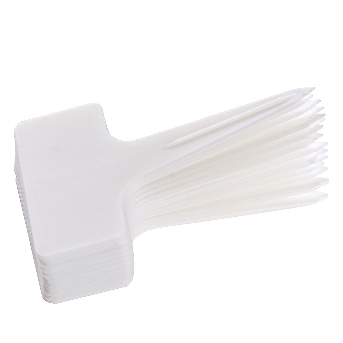 HOVEOX 200PCS Plastic Plant Tags, T-Type Markers Nursery Garden Labels Stakes for Gardening Green House Humidity Dome Orchard Botanical Garden (White)