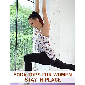 Miusey Yoga Shirts for Women Womens Workout Clothes Sleeveless Round Neck Loose Fit Flattering Tops to Hide Tummy Racerback Workout Tanks Athletic Tank Tops (X-Large, Space Dye Red -2)