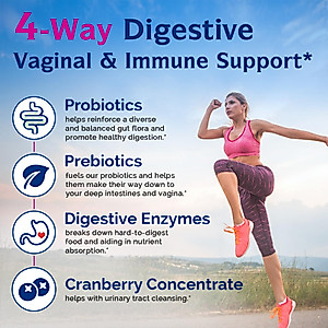 Innate Vitality Women's Probiotics, 120 Billion CFU, 32 Tested Strains, Probiotics for Women, Yeast Control, Vaginal pH Support, Prebiotics, Digestive Enzymes, Cranberry, Once Daily 30 Veggie Capsules