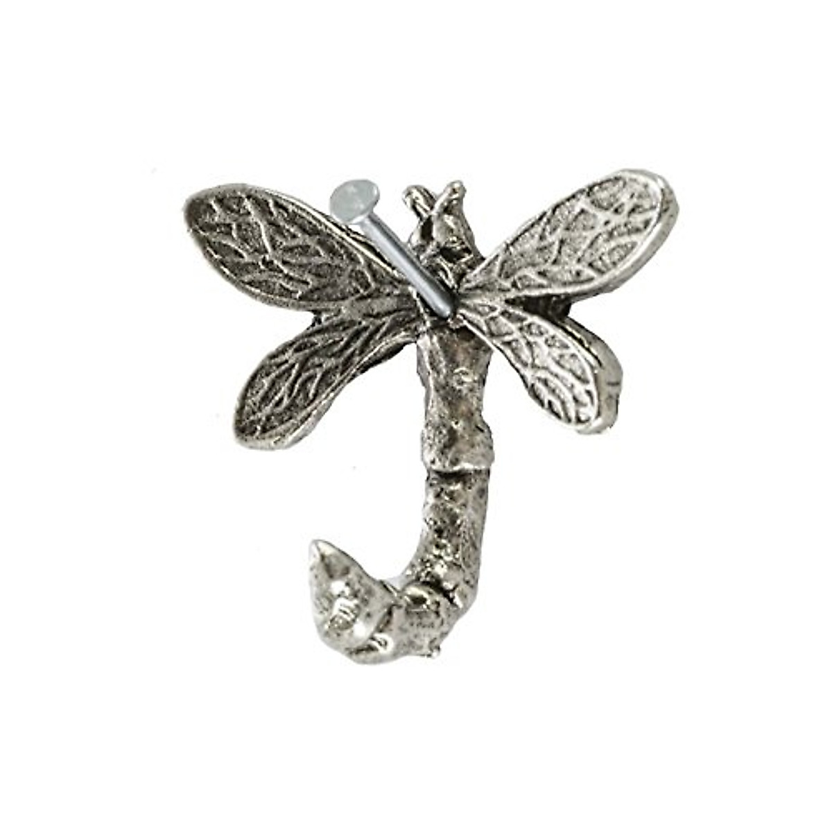 Norma Jean Designs Dragonfly Decorative Metal Hooks, Small, Silver
