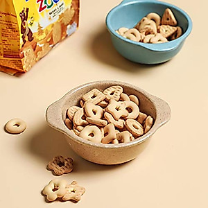 PandaEar Safe Stackable (4 Pack) Authentic Bamboo Baby Toddler Bowls Dinnerware, Non-Toxic Top Rack Dishwasher Safe, Eco-Friendly BPA Free(Neutral)