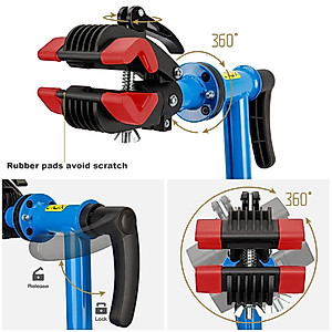 TINKLE WELL Bike Repair Stand, Heavy Duty Bicycle Stand with Welded Clamp Head, Max 55 lb, Quick Release Devices, Ideal for Rack Road Mountain Bikes Repair Stand