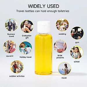 50 Pack 1.7oz/50ml Travel Plastic Empty Bottles Mini Hand Sanitizer Bulk Travel Size with Flip Cap, Squeezable Refillable Container for Cosmetic Baby Shower Birthday Wedding Party Favor (50PC-CLEAR)