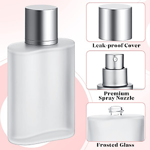 6 Pcs Frosted Glass Bottle 100ml Perfume Atomizer Dispenser Refillable Spray Empty Perfume Bottles Fine Mist Atomizer Cosmetic Container for Women Men Travel Essentials