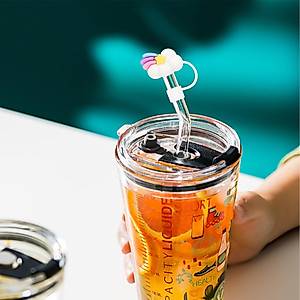 Straw Cover for Stanley Cup, 6Pcs Silicone Straw Topper Compatible with Stanley 30&40 Oz Tumbler, Stanley Cups Accessories
