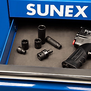 Sunex 3301, 3/8 Inch Drive, Universal Impact Joint, Cr-Mo Alloy Steel, Cr-Mo Steel, Radius Corner Design, Flexible, Meets ANSI Standards,Black