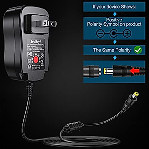 [Upgraded Version] SoulBay Universal AC/DC Adapter Multi-Voltage Regulated Switching Power Supply with 8 Selectable Adapter Plugs, for 3V to 12V Home Electronics, 2Amps Max