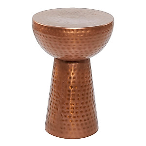 Deco 79 Metal End Accent, Side Table 14" x 14" x 20", Copper
