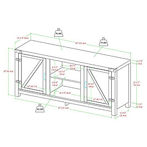 Walker Edison Georgetown Modern Farmhouse Double Barn Door TV Stand for TVs up to 65 Inches, 58 Inch, Barnwood
