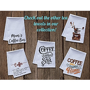 Rise and Grind Premium Tea Towel - Vintage Coffee Grinder, XL Flour Sack Tea Towel, dish towel, Coffee themed gifts for the Coffee Station - Made in the USA