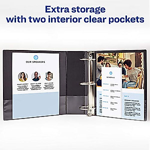 Avery Economy View 3 Ring Binder, 3" Round Rings, 1 Black Binder (05891)