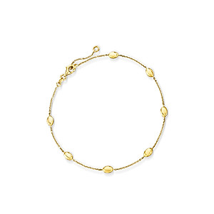 Ross-Simons Italian 14kt Yellow Gold Oval-Bead Station Anklet. 9 inches