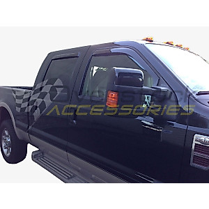 WeatherTech Custom Fit Front & Rear Side Window Deflectors for Nissan Frontier Crew Cab, Dark Smoke