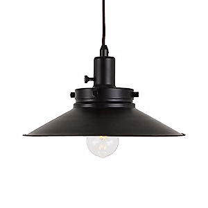 Henn&Hart 29" Tall Wide Brim/Pulley System Table Lamp with Metal Shade in Blackened Bronze/Blackened Bronze, Laptop Desk, Computer Desk, Home Office