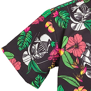 STAR WARS Darth Vader Stormtrooper Big Boys Hawaiian Button Down Shirt Black 14-16