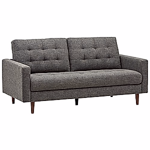 Amazon Brand – Rivet Cove Mid-Century Modern Tufted Apartment Sofa, 72"W, Dark Grey