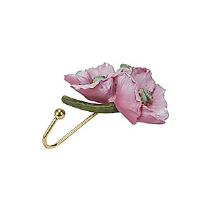 Wealrit 2 pcs Heavy Duty Coat Hooks,Wall Mounted Towel Hooks,Decorative Robe Hook,Flower Shaped Hooks for Coat Scarf Bag Cap Hat,Pink