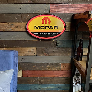 Parts & Accessories LED Light Rope Sign, Electric Red LED Light Rope with Neon Effect Outlines Sign, 16” Oval Shaped, Officially Licensed, Plug-in or Battery Powered Wall Decor