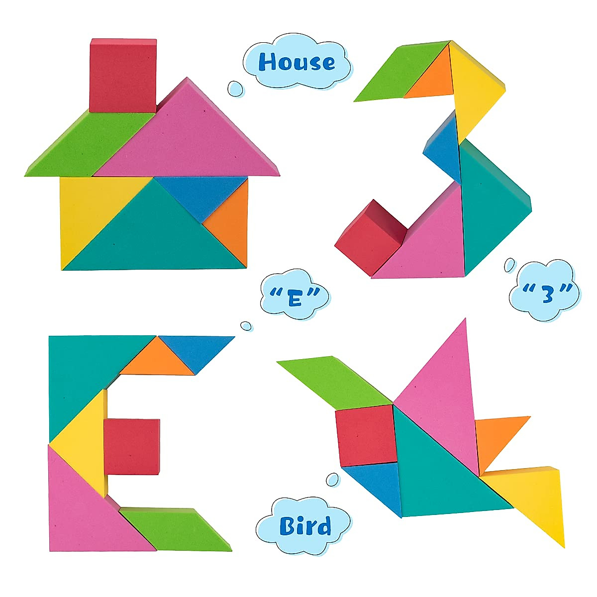 UNIH Foam Building Blocks for Toddler Toy 1-3, Soft Blocks with Number & Cartoon, Colorful Stackable Blocks Toddler Toys for 1 2 3 Year Old Boys Girls Gift