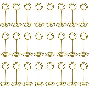 24 Pieces Gold Table Number Holders Wedding Place Card Holders Table Centerpieces Photo Holder Clips Wire Picture Clips Memo Note Photo Stand