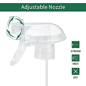 HOMBYS 4 Pack Clear Trigger Sprayers Replacement Spray Nozzles with Mist Stream Sprayer for 8oz/16oz Glass Spray Bottles for Home, Kitchen, Garden and Office,Cleaning Solutions-Quality Sprayer