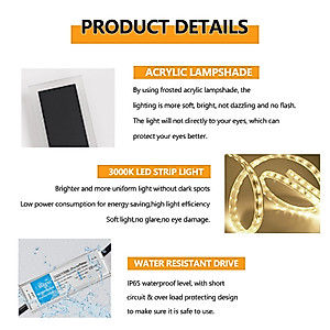 YAOWSZM Outdoor Wall Light LED Modern Outdoor Lights 12W Black Exterior Light Fixture 23.6in Acrylic Outdoor Sconce Lights IP65 for Porch Patio Garage Garden