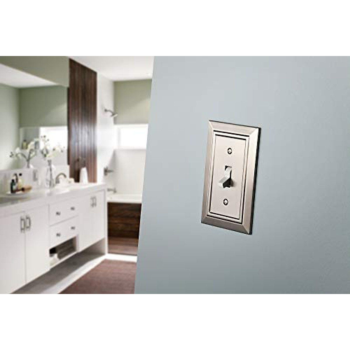 Franklin Brass Classic Architecture (1-Pack) Decorative Light Switch Cover Brushed Nickel 1-Gang Decorator/Rocker Wall Plate Single Switch Plate Cover Electrical Outlet Covers W35219-SN-C