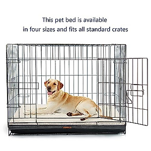 CozyLux Dog Beds for Large Dogs - Large Dog Bed for 65 lbs, Egg-Crate Foam Cat Bed Mat, Removable Washable Cover, Grey 35 X 22 X 3 inch