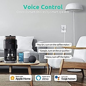 VOCOlinc Homekit Smart Plug Works with Alexa, Apple Home, Google Assistant, WiFi Smart Plug That Work with Alexa, Electrical Timer Outlet Support Siri, No Hub Required, 15A, 2.4GHz, 110～120V (1 Pack)