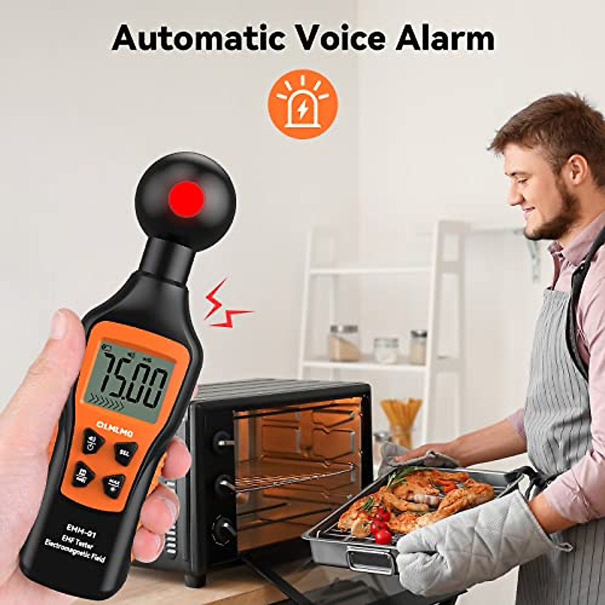 Olmlmo Emf Meter Ghost Hunting Equipment Radiation Detector Digital Electromagnetic Field Radiation Detector Digital LCD Emf Detector Tester for Home Emf Inspections Office Outdoor Ghost Hunting