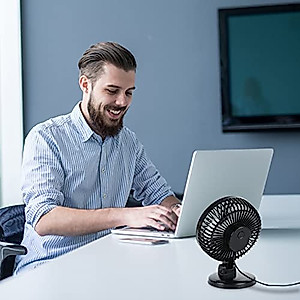 HZD USB Fan, Portable Quiet 3 Speeds Wind Desktop Personal Fan,Small But Powerful, Plug in Power Fan for Home Office Travel Bedroom Desktop (Black)