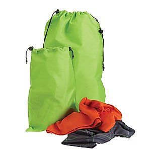 Smooth Trip Travel Laundry Bags with Odor-Blocking Barrier for Wet and Dirty Clothes - Set of 2 Foldable Compact Bags Fit in Luggage and Packs for Gym Clothes, Shoes, Bathing Suits and Baby Clothes