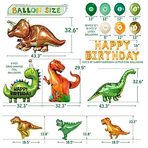 Party Spot! 260 Pcs Dinosaur Birthday Decorations, 20 Tableware Sets, Dinosaur Foil Balloons, Sticker, Banner, Dinosaur Paper Plates, Cups, Balloon Pump, Dinosaur Party Decorations