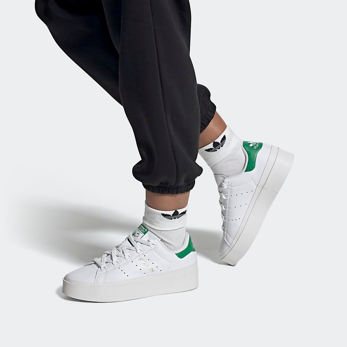 adidas Originals Women's Stan Smith Bonega Sneaker, White/White/Green, 7
