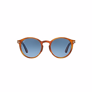 Persol PO3171S Round Sunglasses, Terra Di Siena/Azure Gradient Blue, 49 mm