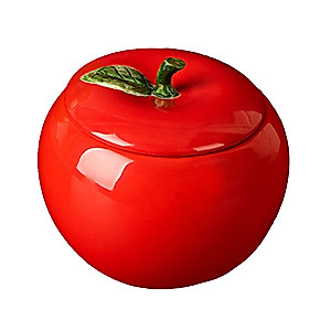 Mozacona Ceramic Apple Shape Container Food Storage Jar with Lid