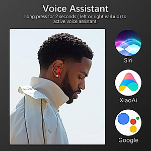 GOKOCO Bluetooth 5.1 Wireless Earbuds Enhanced Deep Bass Bluetooth Earphones with Smart Touch, Dual-Mic, Auto-Pair, Waterproof IPX 5 Sports Earbuds Compatible Noise Reduction with Hi-Fi Sound