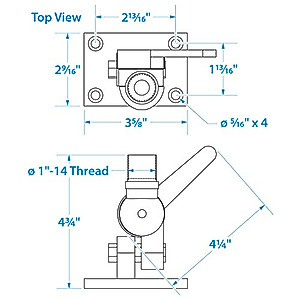 Seachoice 4-Way Nylon Antenna Ratchet Mounting Kit, White Finish