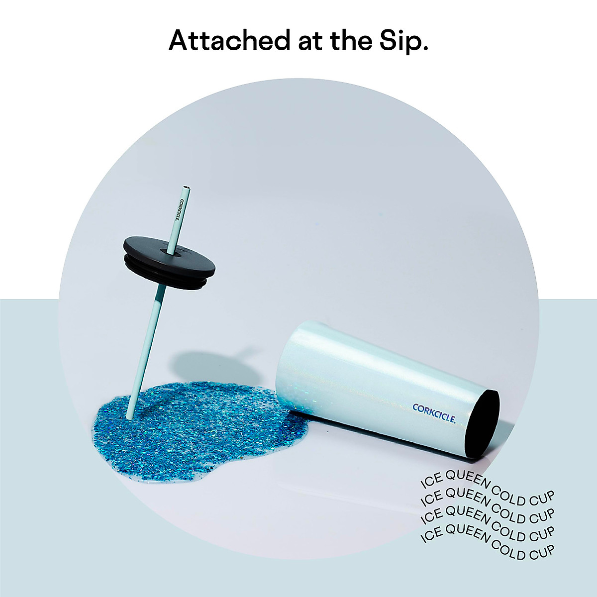 Corkcicle Cold Cup Insulated Tumbler with Lid and Straw, Ice Queen, 24 oz – Reusable Water Bottle Keeps Beverages Cold for 12hrs, Hot 5hrs – Cupholder Friendly Tumbler, Lid for Flexible Sipping