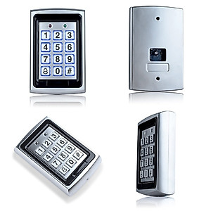 LIBO Waterproof Access Control Keypad Proximity RFID Controller, Suitable for Single Door Entry System, Support 1000 Users, Including 10pcs 125KHz RFID Keyfobs with Rainproof Cover