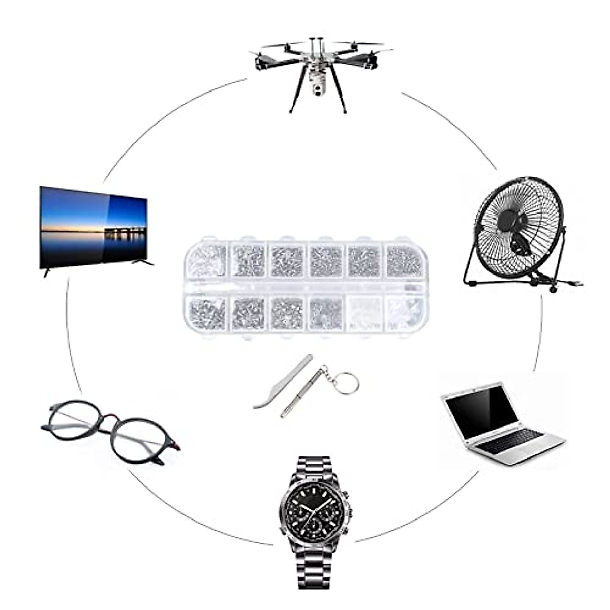 Okuyonic Repair Screws Set, Reliable Convenient Glasses Screws for Tablet