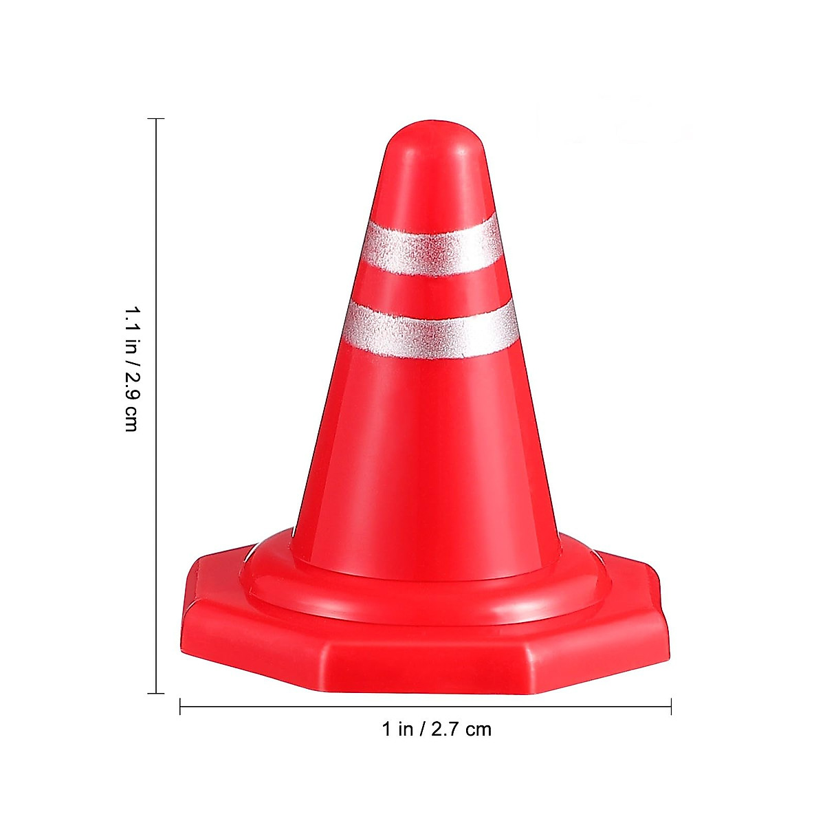 Toddmomy 50pcs Miniature Traffic Safety Cones with Reflective Collars Unbreakable PVC Orange Construction Cones for Micro Landscape Sand Table Toy