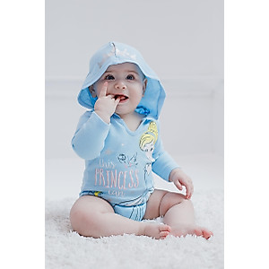 Disney Princess Cinderella Belle Ariel Newborn Baby Girls 3 Pack Cuddly Bodysuits Multicolored 3-6 Months
