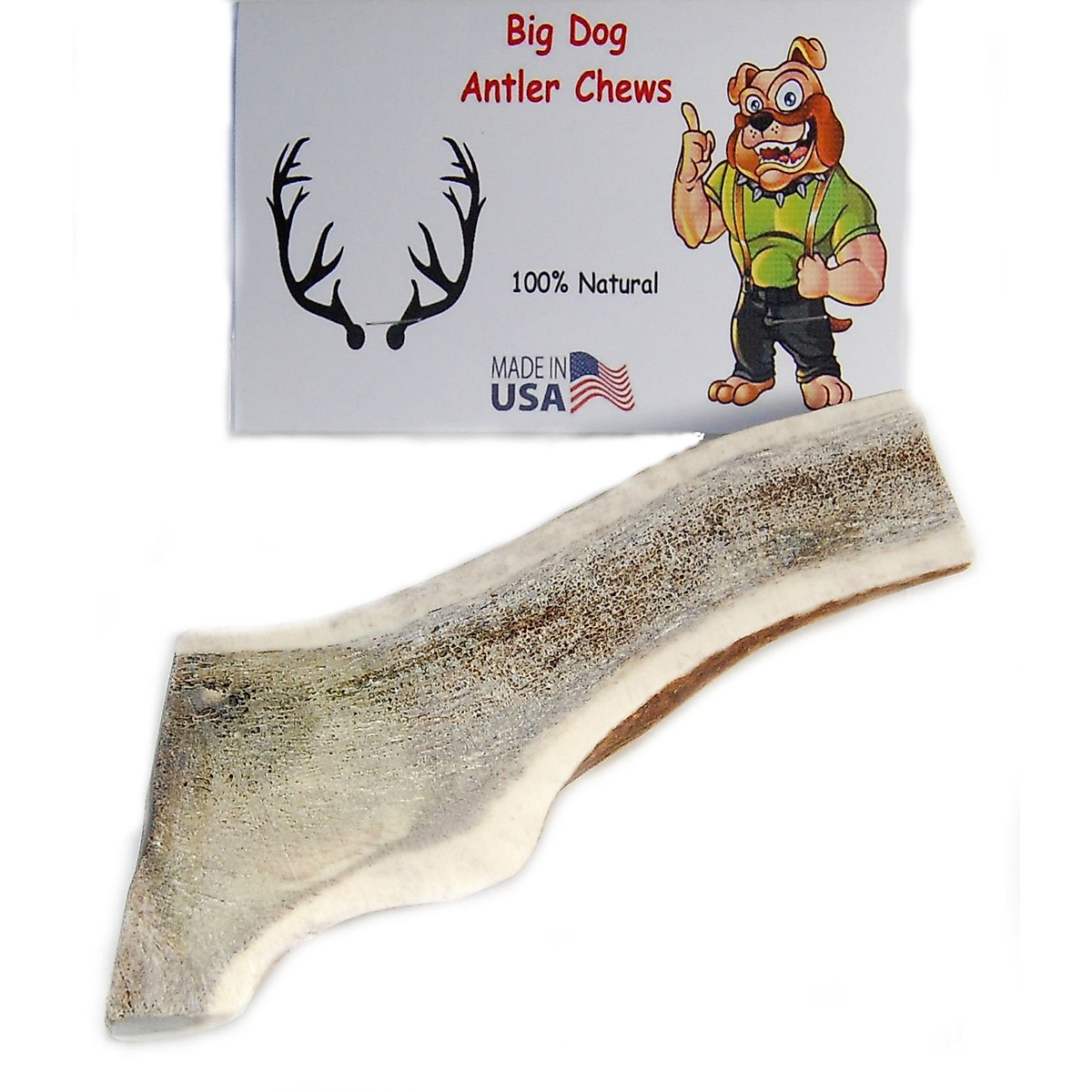 Split Elk Antler Dog Chew, X-Large, Extra Thick, 6 inches to 8 inches - for Large to Extra Large Dogs and Puppies - Big Dog Antler Chews Brand
